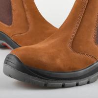China PU Leather / Rubber Outsole Shoes No Lace Waterproof Chelsea Work Boots for sale