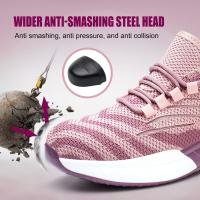 China Pink Office Steel Toe Shoes Slip Resistant Sport Shoes For Women for sale