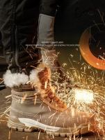 China Mid-Cut Suede Leather Wool Lined Insulated 6KV Safety Work Boots for sale