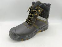 China Slip Resistant Winter Insulated Work Boots Brown Leather Steel Toe Shoes For Men for sale