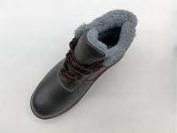 China Anti Puncture Winter High Top Shoes Black Leather Slip Resistant Shoes Durable for sale