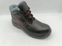 China Anti Puncture Winter High Top Shoes Black Leather Slip Resistant Shoes Durable for sale