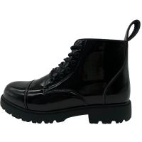 China Custom Leather Motorcycle Boots Breathable Round Toe Boots For Men for sale