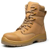 China Yellow Style Martin Boots Slip Resistant / Wear Resistant Cowhide Work Boots for sale