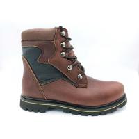 China High Top Steel Toe Cap Boots Brown Cowhide Boots For Men for sale