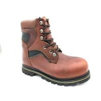 China High Top Steel Toe Cap Boots Brown Cowhide Boots For Men for sale