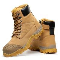 China Custom Steel Toe Boots High Top Martin Work Boots Brown For Men for sale