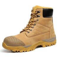 China Custom Steel Toe Boots High Top Martin Work Boots Brown For Men for sale