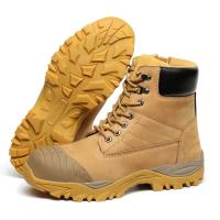 China Custom Steel Toe Boots High Top Martin Work Boots Brown For Men for sale