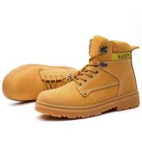 China Lightweight Style Martin Boots Yellow Black High Top Work Boots For Men for sale