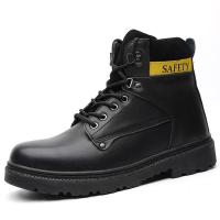 China Lightweight Style Martin Boots Yellow Black High Top Work Boots For Men for sale