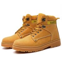 China Lightweight Style Martin Boots Yellow Black High Top Work Boots For Men for sale