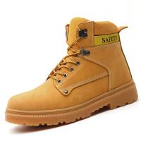 China Lightweight Style Martin Boots Yellow Black High Top Work Boots For Men for sale