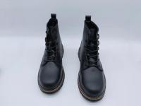 China Mens High Top Work Boots Black Fashionable Leather Boots Slip Resistant for sale