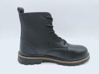 China Mens High Top Work Boots Black Fashionable Leather Boots Slip Resistant for sale