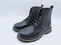 China Mens High Top Work Boots Black Fashionable Leather Boots Slip Resistant for sale