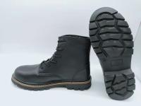 China Mens High Top Work Boots Black Fashionable Leather Boots Slip Resistant for sale