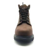 China Brown Genuine Leather Martin Boots Mid Top Goodyear Welt Boots Casual for sale