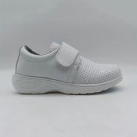 China Hollow Breathable White Sneakers Slip Resistant Super Fiber Leather Nurse Shoes for sale