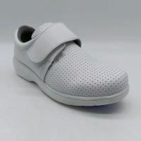 China Hollow Breathable White Sneakers Slip Resistant Super Fiber Leather Nurse Shoes for sale