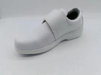 China Hollow Breathable White Sneakers Slip Resistant Super Fiber Leather Nurse Shoes for sale