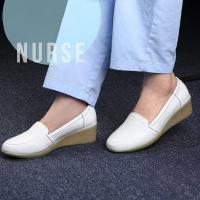 China Plus Size White Wedge Heel Shoes Customized Comfortable Hospital Work Shoes for sale
