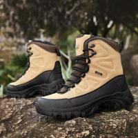 China Durable Military Tactical Boots Brown Hiking Combat Boots Breathable for sale
