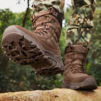 China Brown Tactical Safety Shoes Comfortable Mens Desert Combat Boots for sale