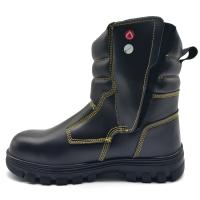 China Genuine Leather Forest Firefighter Boots Waterproof Soft Rubber Sole Boots Unisex for sale
