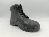 China Breathable Leather Firefighting Boots Waterproof Lightweight Comfortable Work Shoes Black for sale