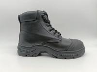China Breathable Leather Firefighting Boots Waterproof Lightweight Comfortable Work Shoes Black for sale