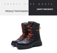China Waterproof Firefighter Rescue Boots Anti Puncture Oil Resistant Safety Boots for sale