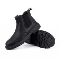 China Waterproof Woodland Chelsea Fashionable Rubber Leather Shoes Men Steel Toe for sale