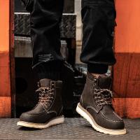 China Wholesale Nubuck Leather Goodyear Welt Engineer Rubber Steel Toe for sale