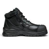 China Black Corrected Top Layer Corrected Leather SBP Standard Steel Toe Safety Boots for sale