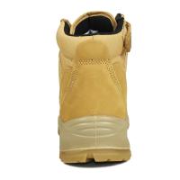 China Nubuck Leather Zip Side Lace Up Anti Slip TPU Outsole Steel Toe Hiking Boots for sale