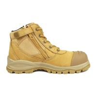 China Nubuck Leather Zip Side Lace Up Anti Slip TPU Outsole Steel Toe Hiking Boots for sale