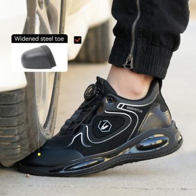 China Swivel Button Black Safety Shoes With Kevlar Midsole And Rubber Sole for sale