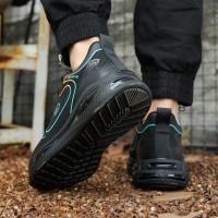 China Swivel Button Black Safety Shoes With Kevlar Midsole And Rubber Sole for sale