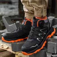 China Orange Microfiber Men's Safety Boots Steel Toe Kevlar Midsole Anti-smashing Work Boots for sale