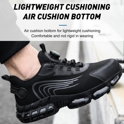 China Air-cushioned Sole Black Microfiber Safety Shoes For Industrial Safety for sale
