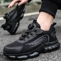 China Air-cushioned Sole Black Microfiber Safety Shoes For Industrial Safety for sale