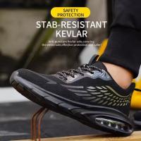China Industrial Work Flyknit Safety Shoes With Air-cushioned Sole And Kevlar Midsole for sale