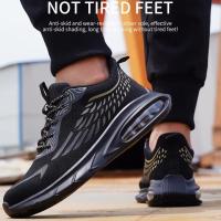 China Industrial Work Flyknit Safety Shoes With Air-cushioned Sole And Kevlar Midsole for sale