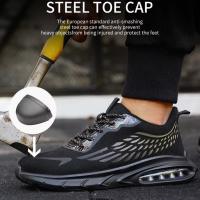 China Industrial Work Flyknit Safety Shoes With Air-cushioned Sole And Kevlar Midsole for sale