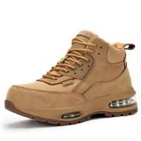 China Air-cushion Sole Safety Work Boots In Khaki Oxford Fabric For Maximum Protection for sale
