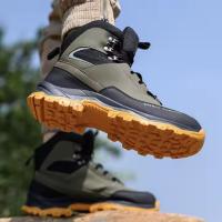 China Black Green Non Slip Safety Boots Microfiber Leather Security Work Shoes for sale