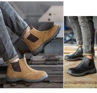 China Beef Tendon Sole Work Boots With Microfiber Leather And Steel Toe for sale