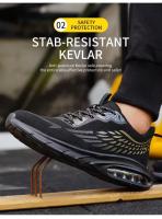China Industrial Work Flyknit Safety Shoes With Air-cushioned Sole And Kevlar Midsole for sale