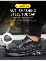 China Industrial Work Flyknit Safety Shoes With Air-cushioned Sole And Kevlar Midsole for sale